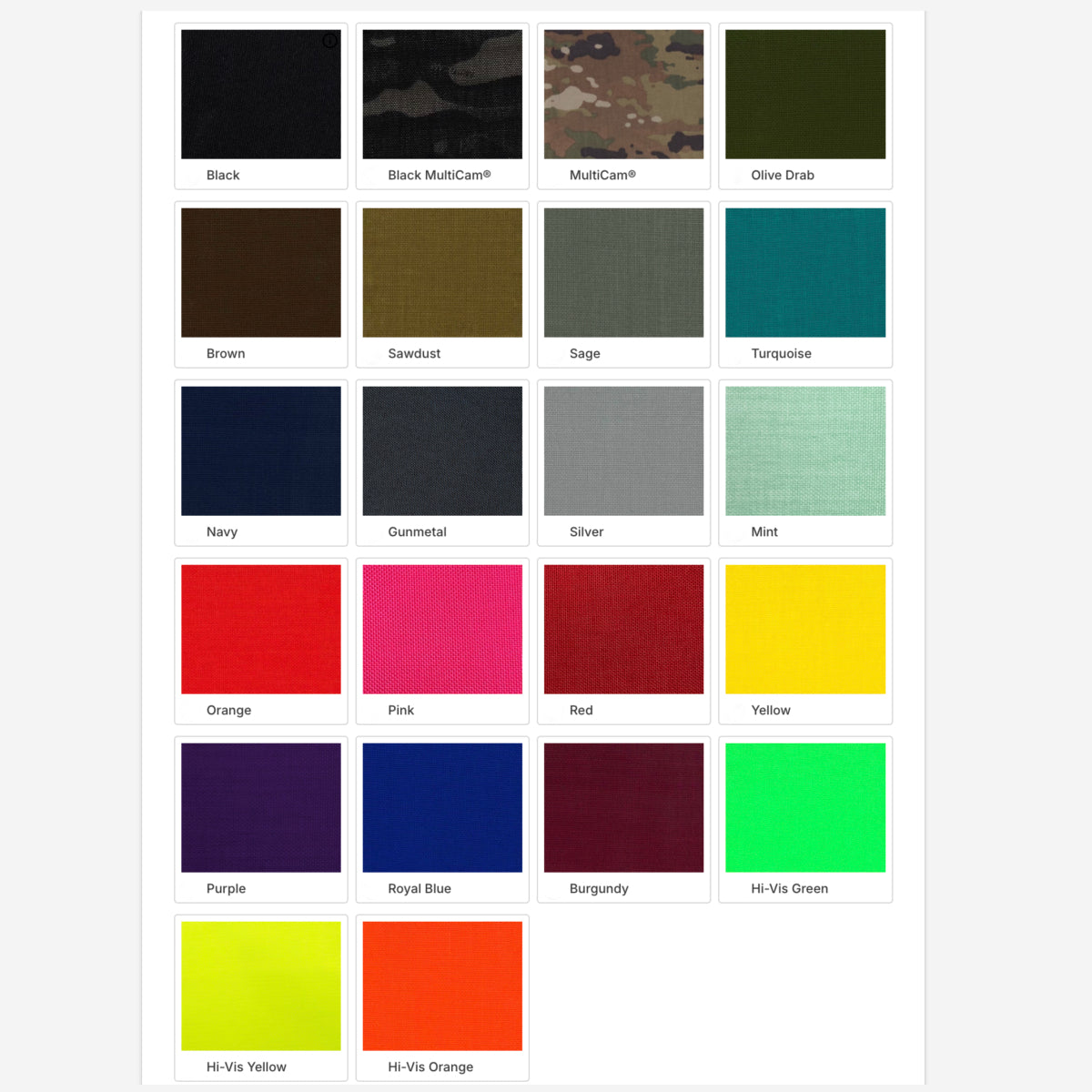 Color Swatch Set – Badger Tool Belts